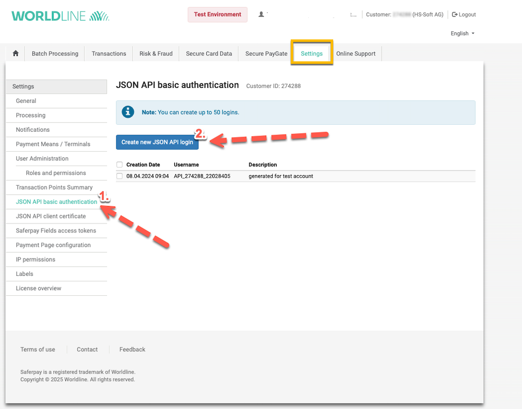 Freischaltung der QR-Menü Zahlung (SaferPay Vertrag mit Worldline)